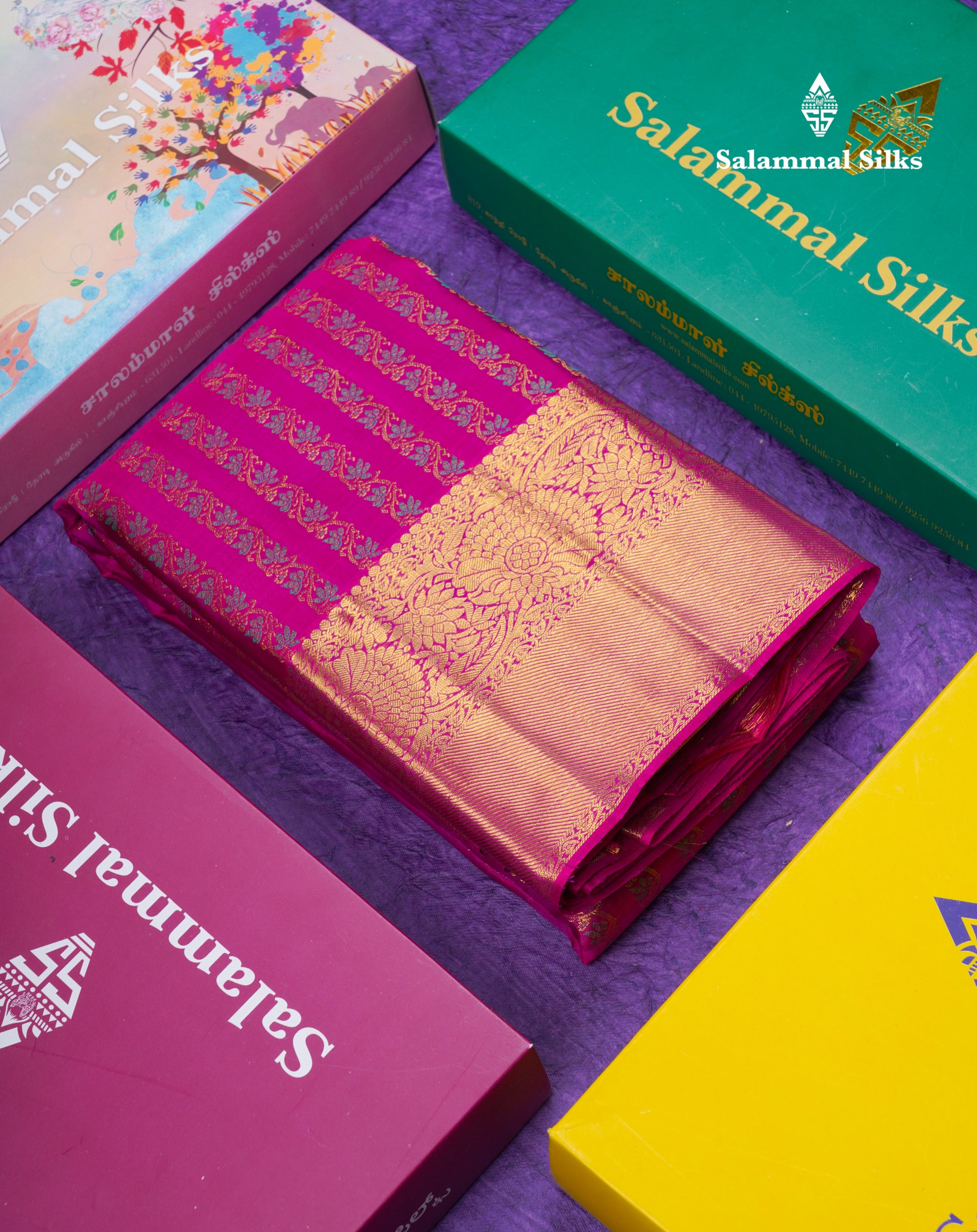 Beautiful Vadamalli Meenakari Work Bridal Pure Kanjivaram Silk Saree W ...